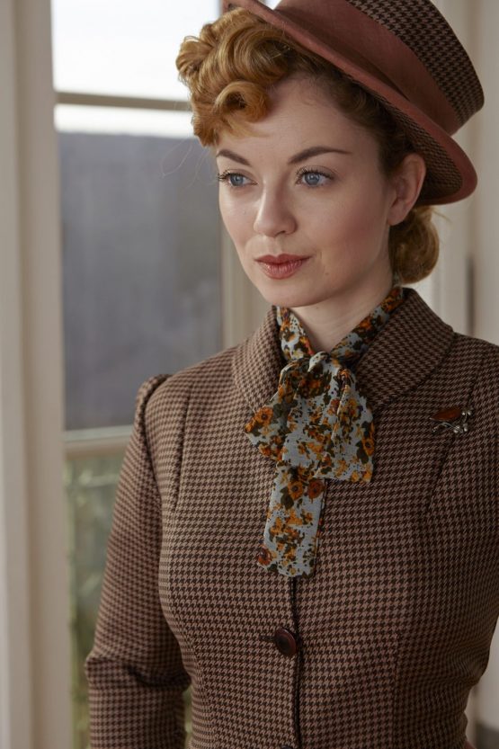 40er-Jahre Bluse Romy hellblau - Julia Seyfarth Modedesign
